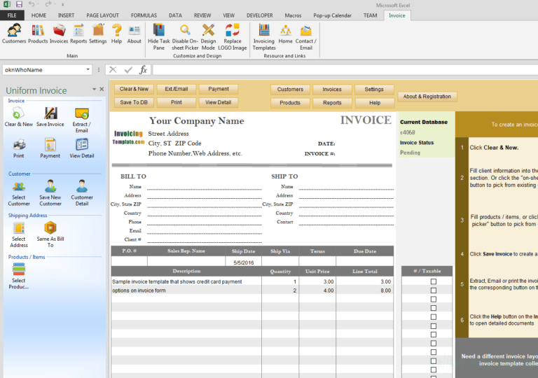 Invoice Template With Credit Card Payment Option in Credit Card Bill ...