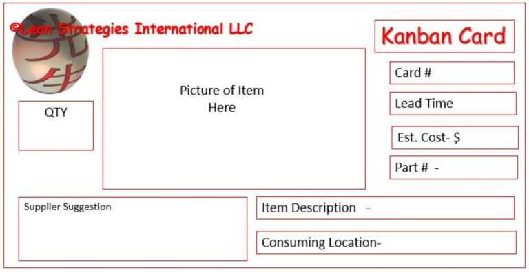 Kanban Card Templates | Kanban Cards, Lean Six Sigma, Card with Kanban ...
