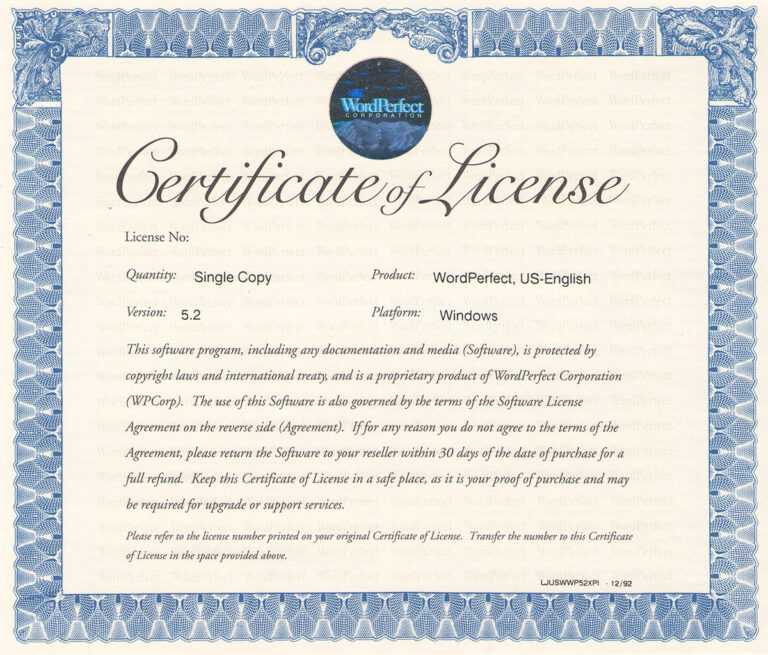 License Certificate Template Ten Moments That Basically regarding ...