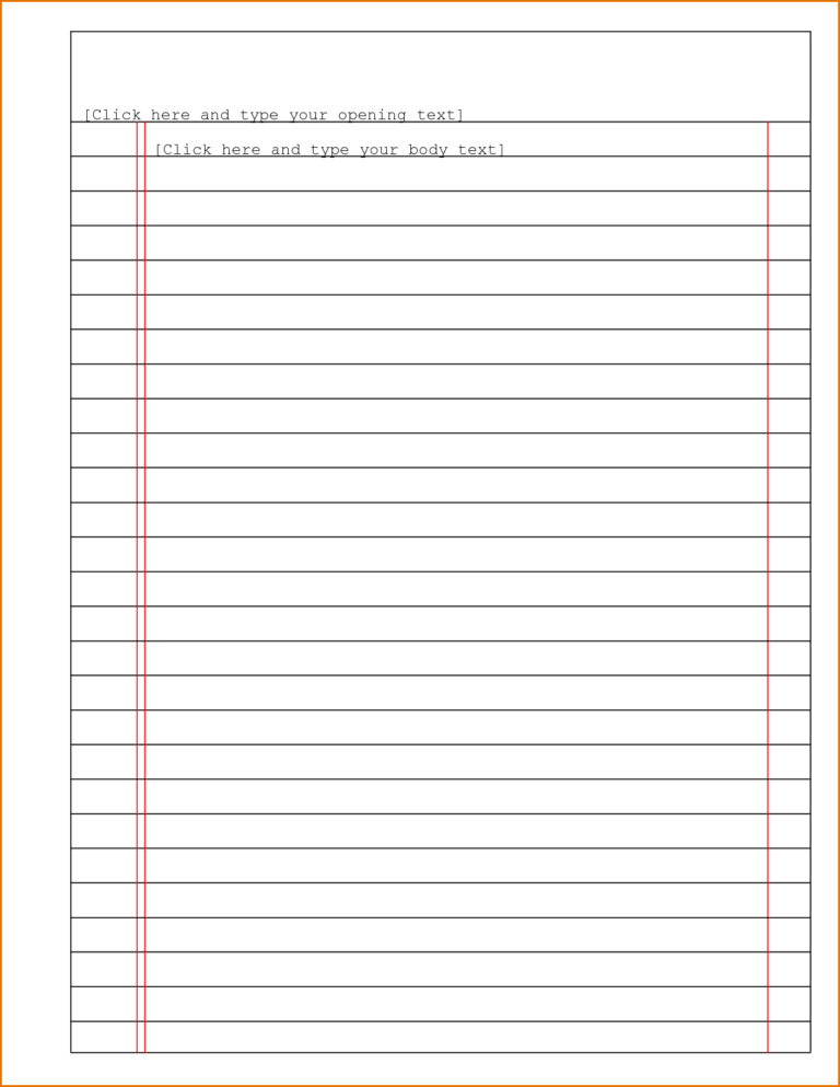 Make Lined Paper How To Make Google Docs Lined Paper regarding College ...