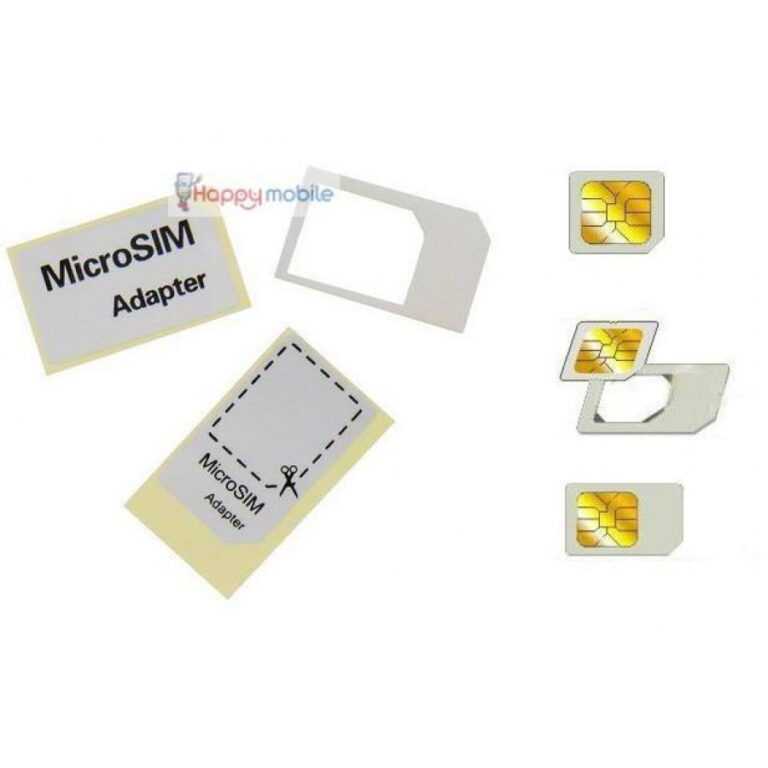 Micro Sim Card Cutting Template + 1 Adaptor Convert Mini-Sim-Card To ...