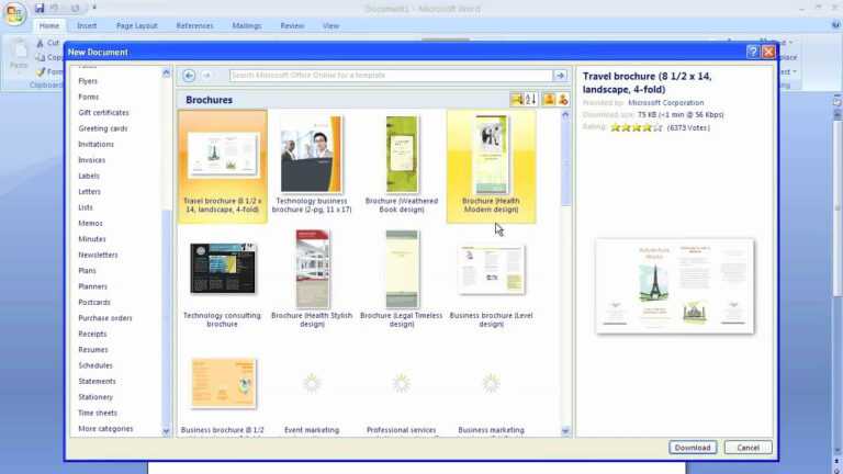 Microsoft Word Brochure Template within Word Catalogue Template ...