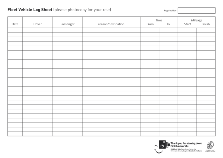 Military Vehicle Log Books | Fleet Vehicle Log Sheet (Please for ...