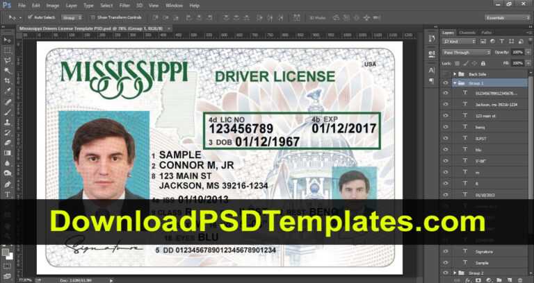 Mississippi Drivers License Template Psd regarding Blank Drivers ...