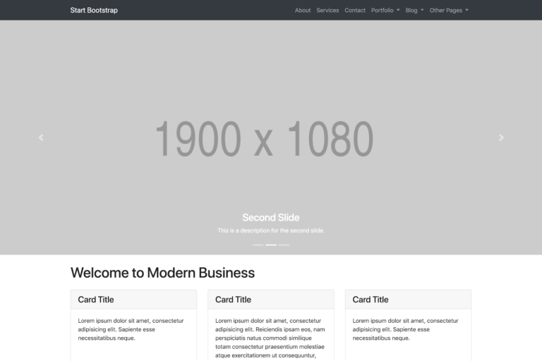 Modern Business – Full Website Template For Bootstrap 4 for Blank Html ...