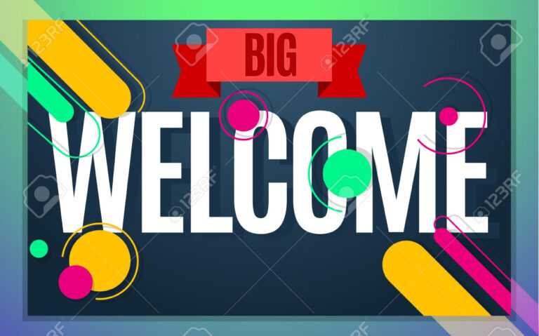 Modern Style Welcome Banner Color Design. Vector Illustration.. with ...