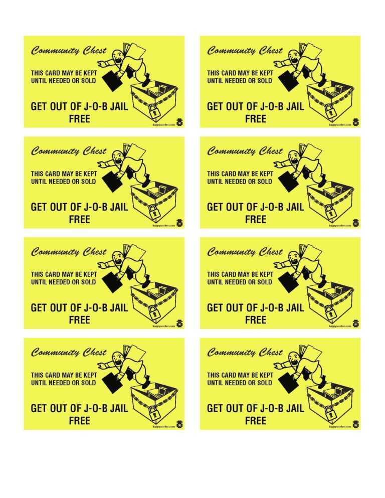 Monopoly Get Out Of Jail Free Card Template.parole For The in Get Out ...