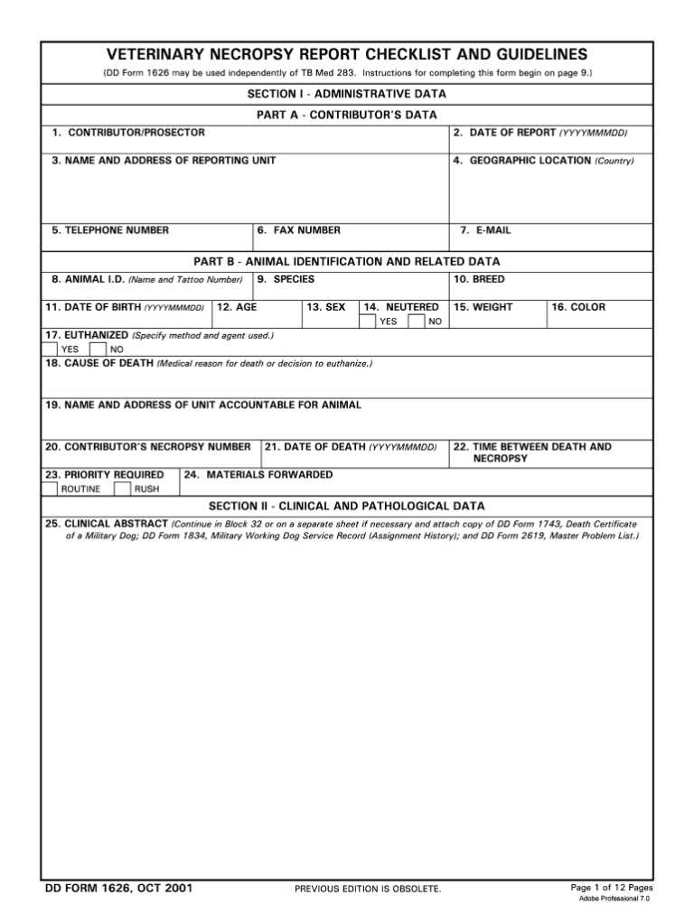 Necropsy Report Form – Fill Online, Printable, Fillable with Blank ...