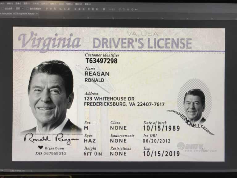 New Virginia Card With Uv Va Id Card Template With Transparent Ghost Va ...