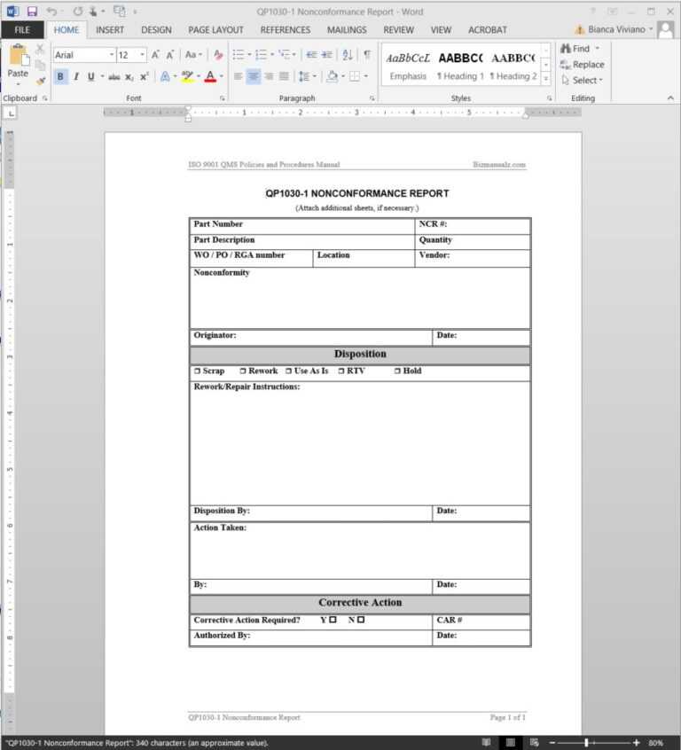 Nonconformance Report Iso Template | Qp1030-1 within Internal Audit ... Nonconformance Report Iso Template | Qp1030-1 within Internal Audit ...