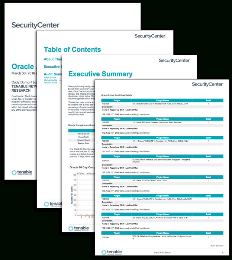 Oracle Audit Results – Sc Report Template | Tenable® With Regard To ... Oracle Audit Results – Sc Report Template | Tenable® With Regard To ...