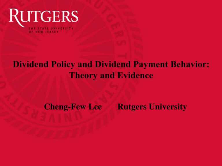 Ppt – Dividend Policy And Dividend Payment Behavior: Theory Within ...