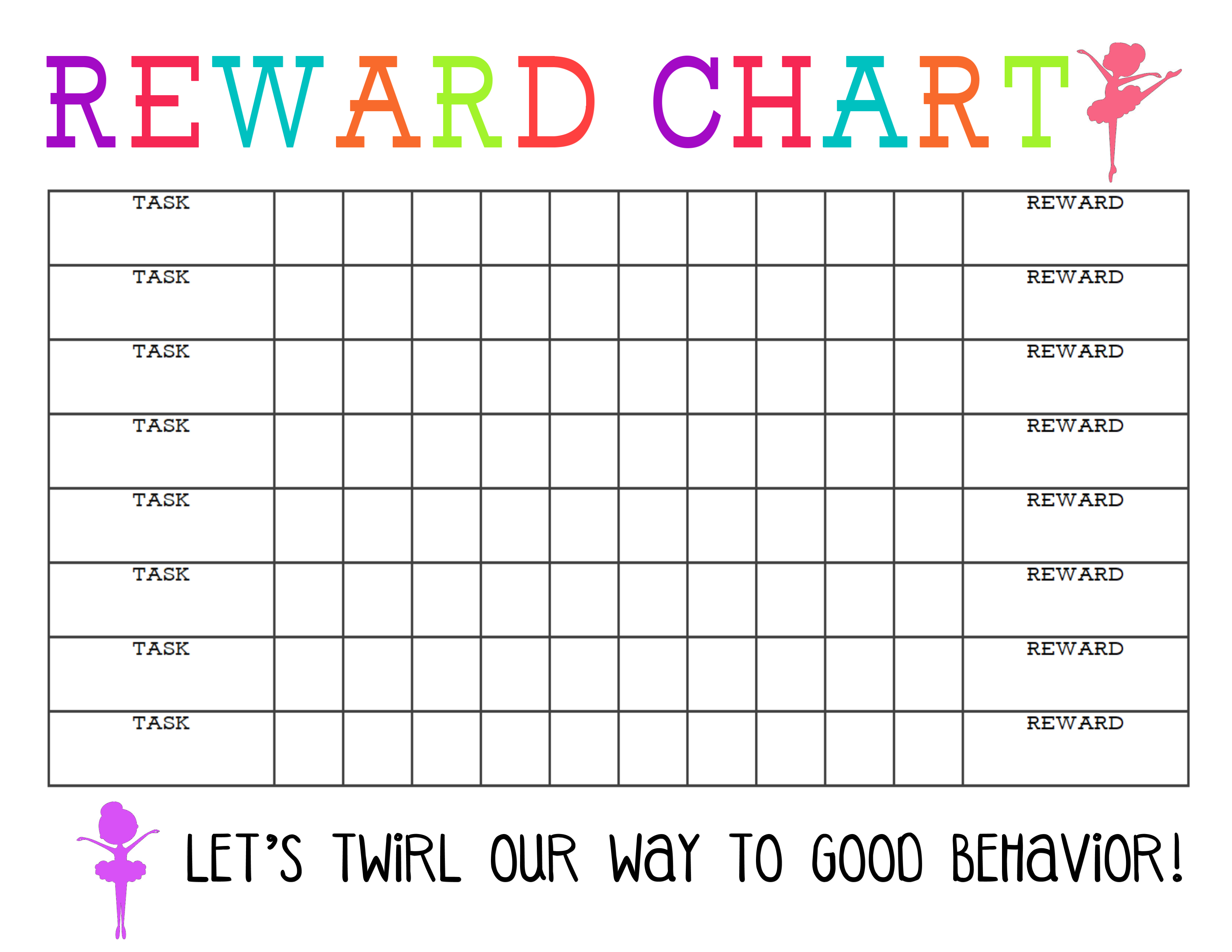Printable Reward Chart The Girl Creative Regarding Blank Reward Chart 