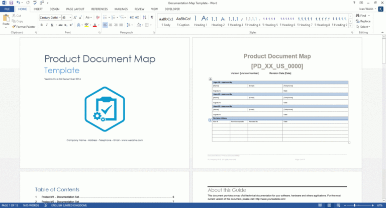 Product Document Map Template (Ms Word) – Templates, Forms for Google ...