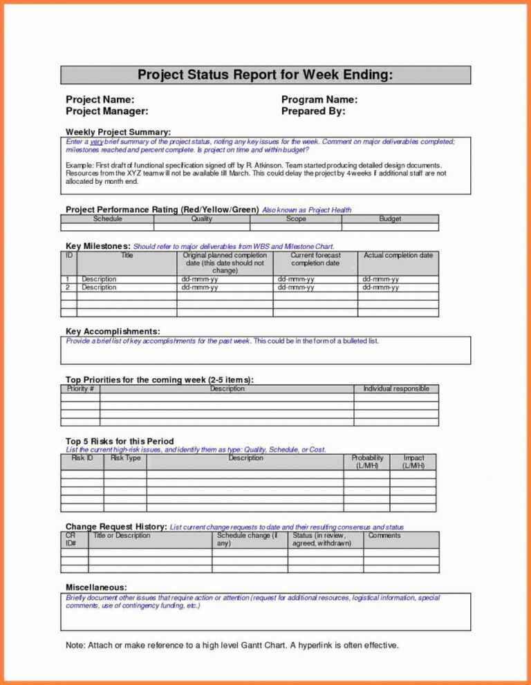 Project Management. Project Management Report Template with Simple ...