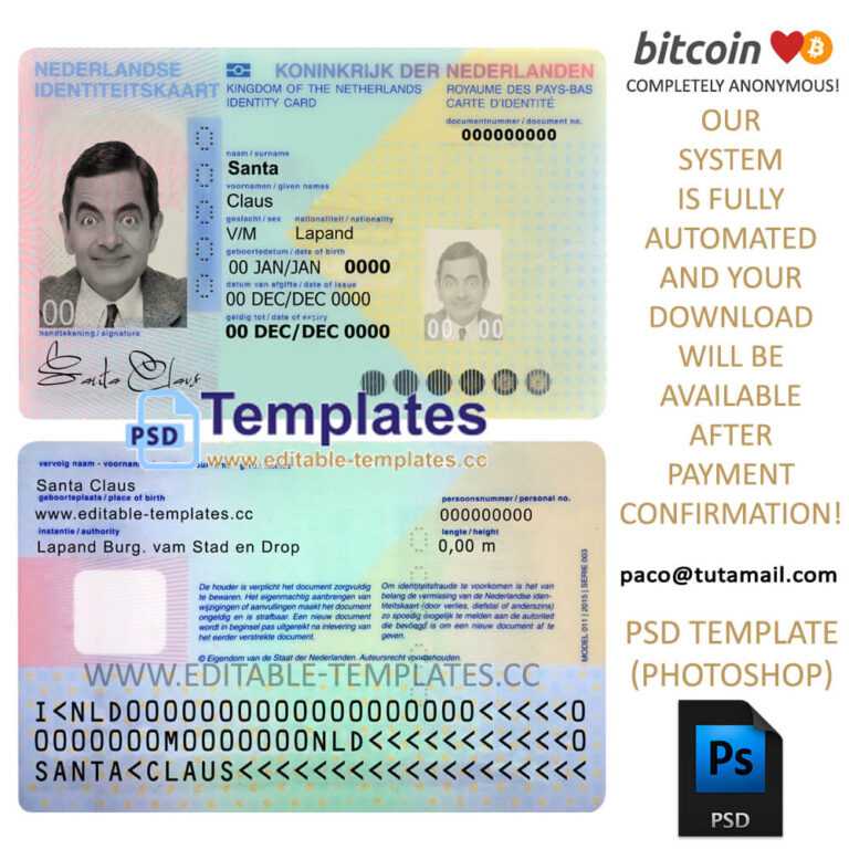 Psd Editable Netherland Template Id Fully Florida with Florida Id Card ...