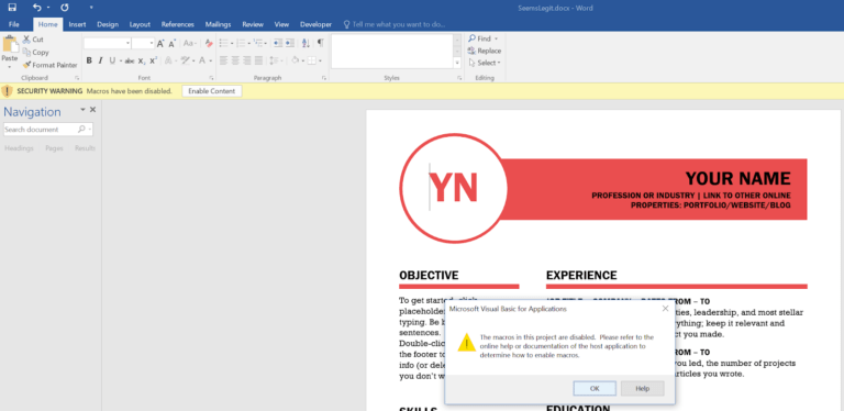 Red Xor Blue: Executing Macros From A Docx With Remote inside Word ...