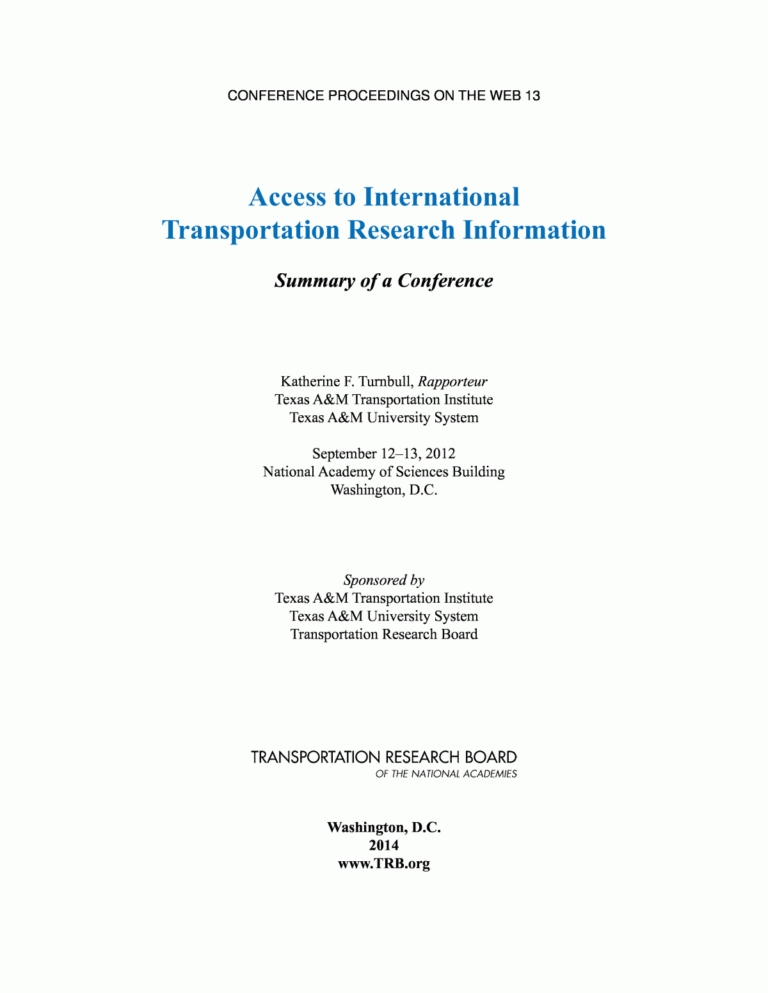Report Contents | Access To International Transportation with ...