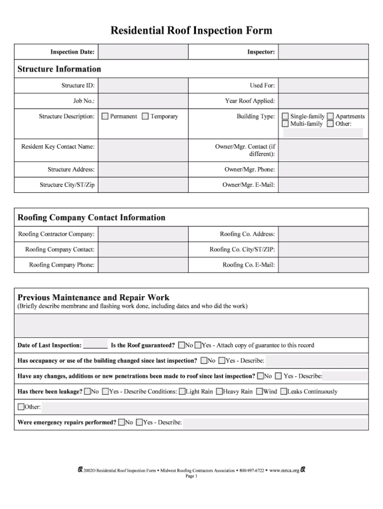 Roof Inspection Form – Fill Online, Printable, Fillable in Roof ...