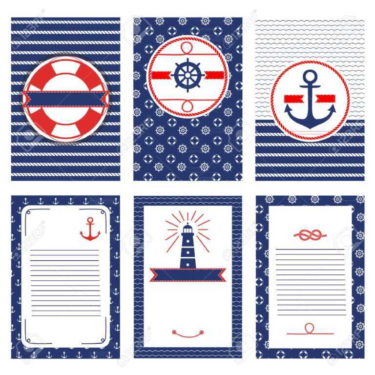 Set Of Nautical And Marine Banners And Flyers. Templates With ...