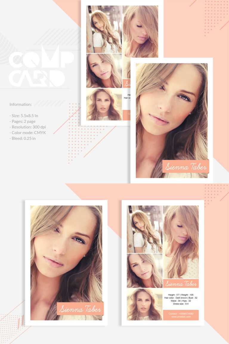 Sienna Taber – Modeling Comp Card Corporate Identity Template ...