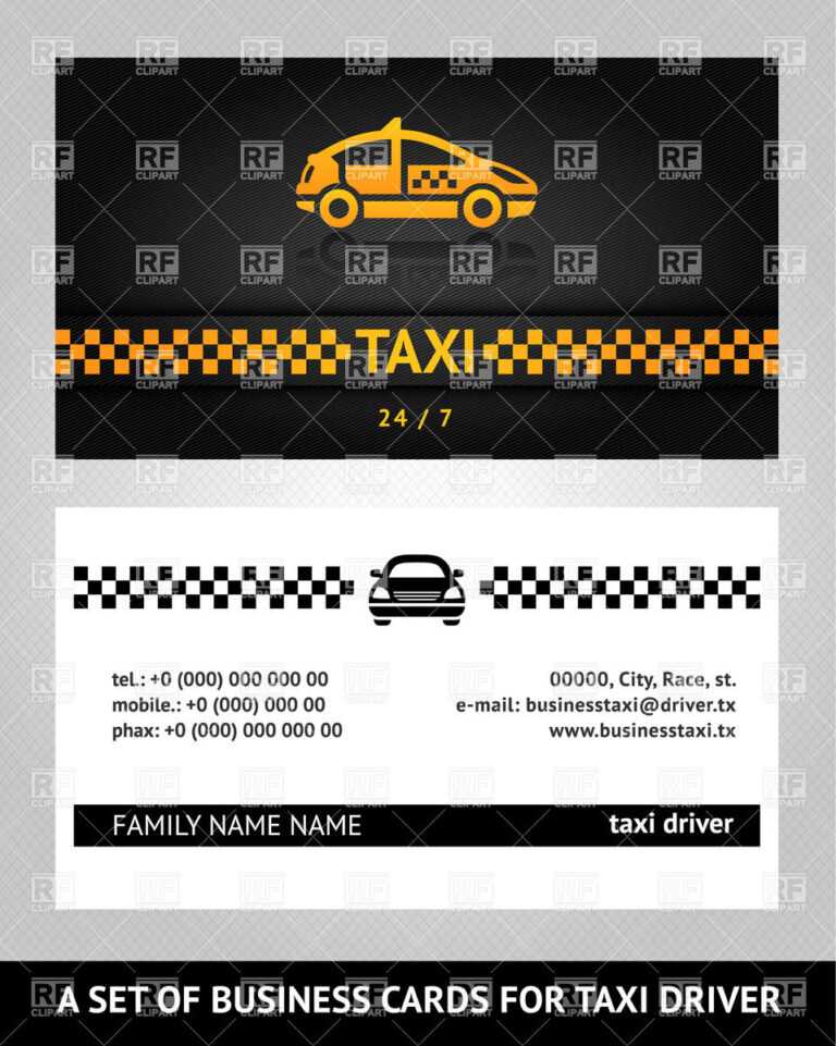 Simple Calling Card Template For Cab Service Stock Vector Image for ...