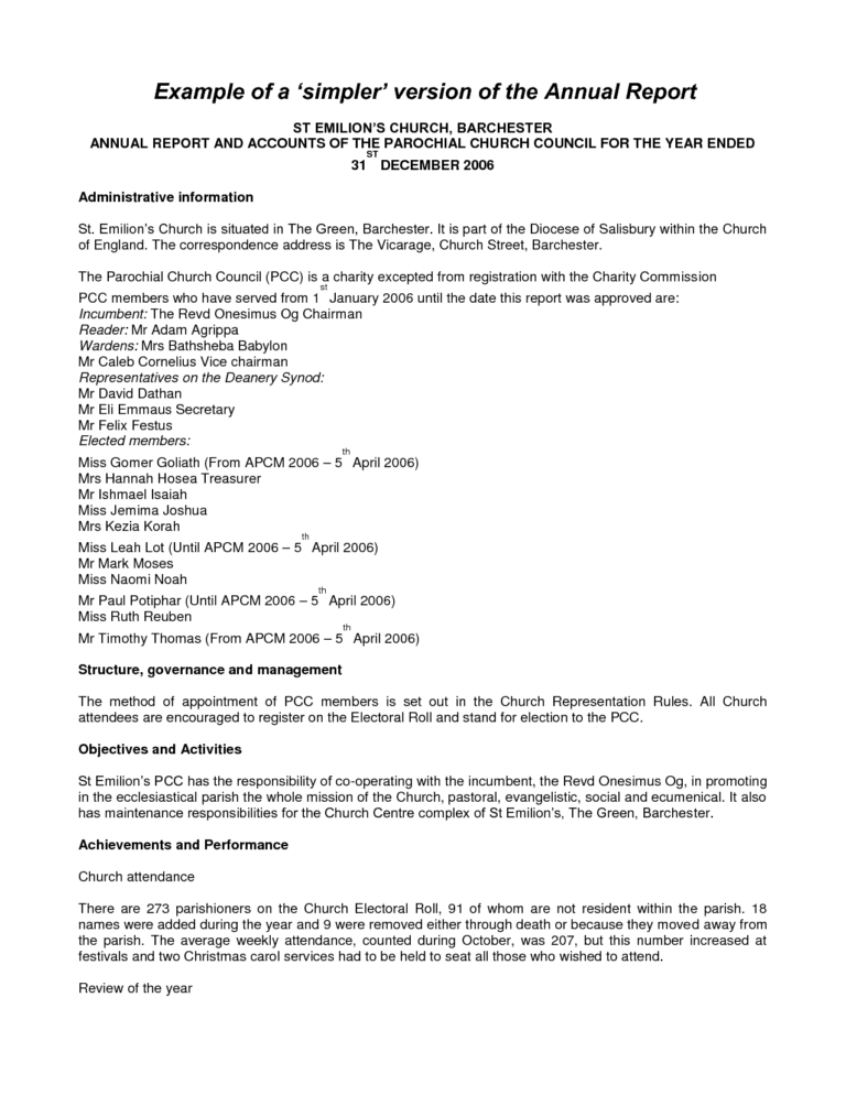 Simple Version Of Annual Report Template Sample : Venocor for Annual ...