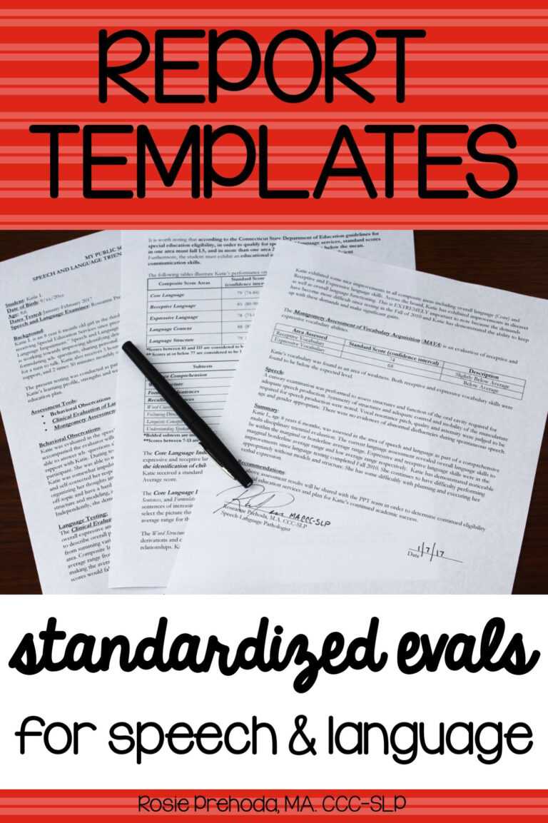 Speech & Language Standardized Evaluation Report Template pertaining to ...