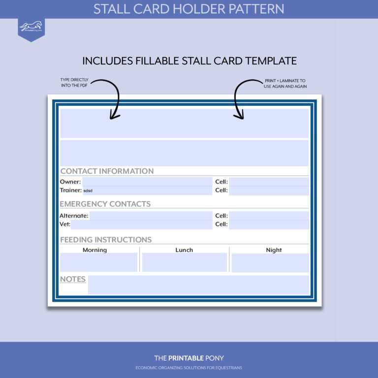 Stall Card Holder Pattern + Printable Stall Card regarding Horse Stall ...