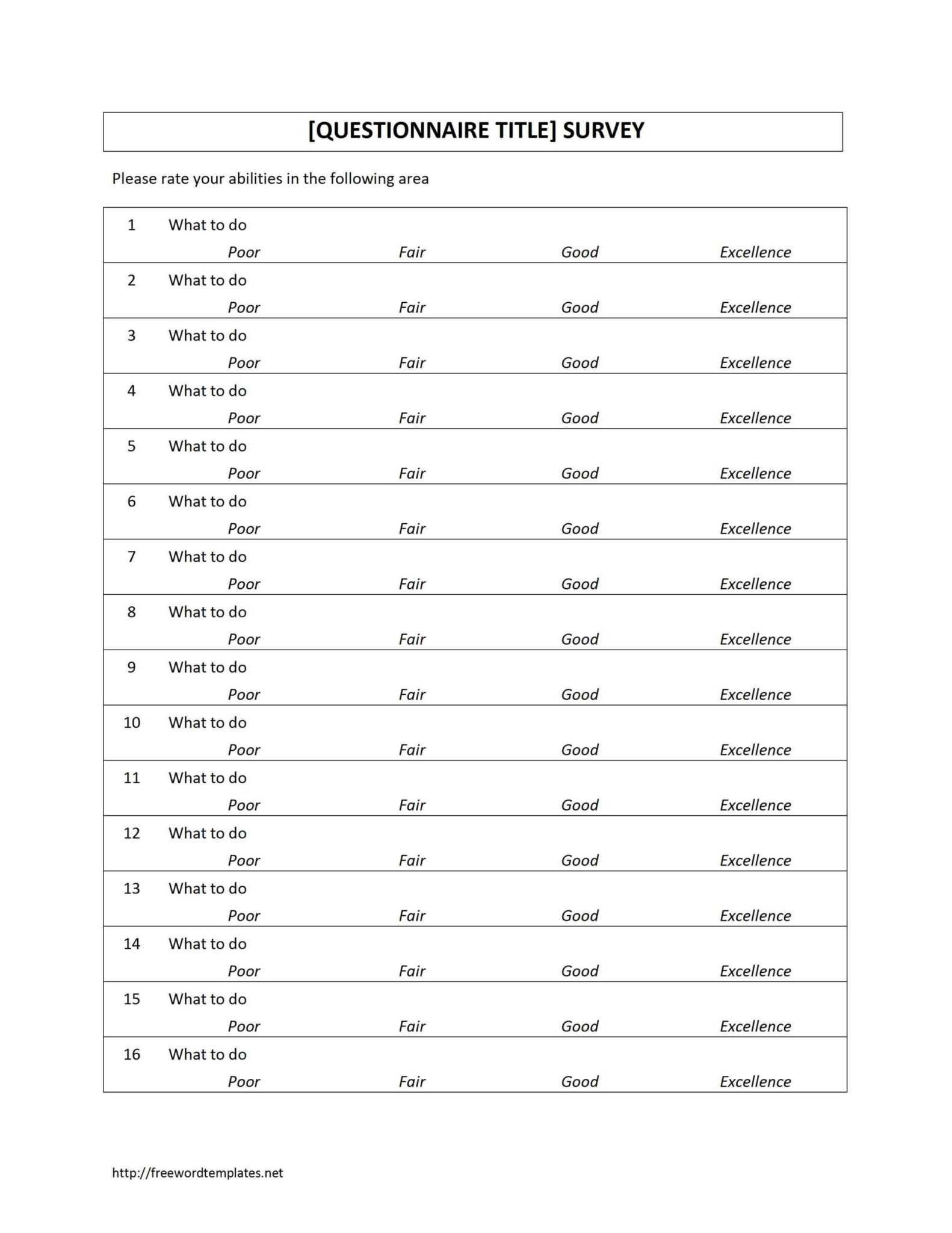 Survey Template In Word (4) | Survey Research within Questionnaire ...