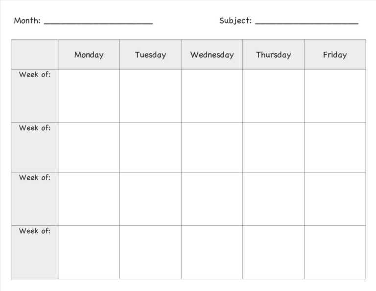 Toddler Weekly Lesson Plan Template – Diadeveloper In Blank Preschool ...