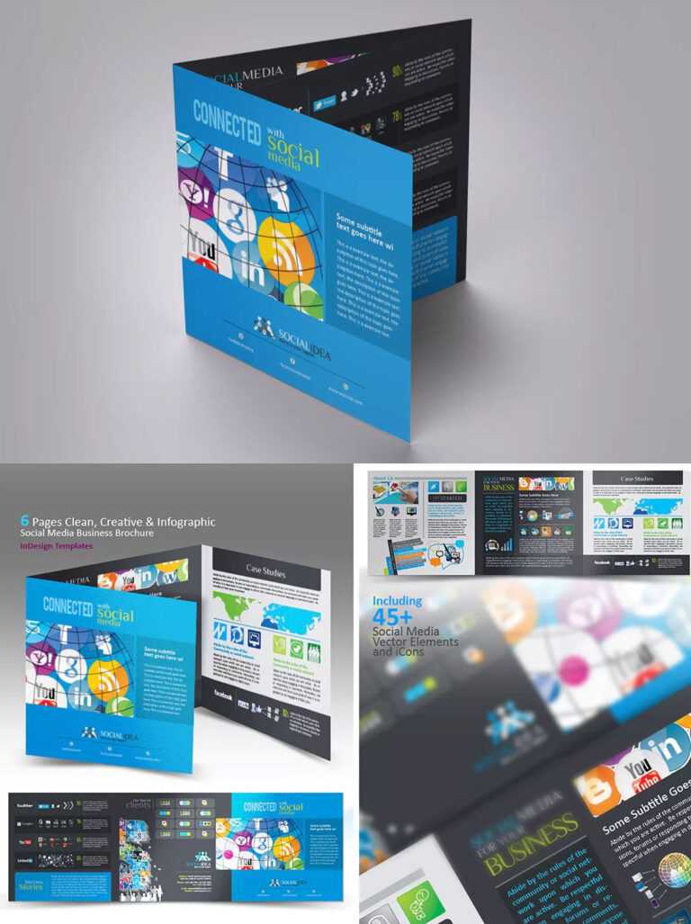 Tri-Fold Social Media Brochure Template Indesign Indd with regard to ...