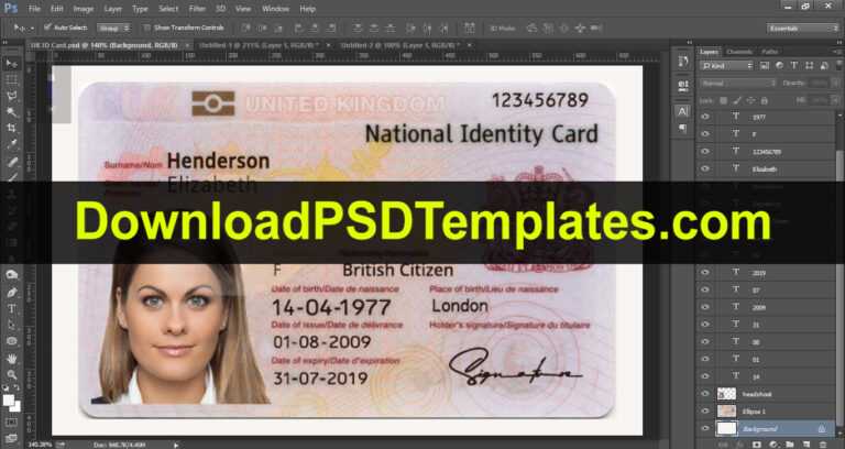 United Kingdom National Identity Card Template [Uk Id Card] intended ...