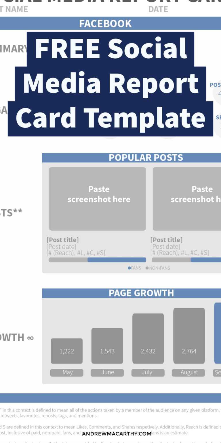 Use This Free Social Media Report Card Template To Wow Your in Free ...