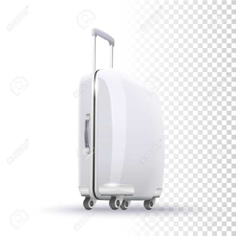 Vector Photo Realistic White Blank Suitcase Layout On Transparent ...