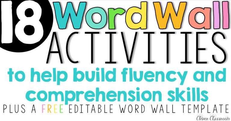 Word Wall Activities To Help Fluency And Comprehension in Blank Word ...